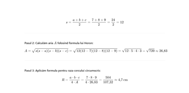 Raza cercului circumscris - Formula de calcul - Blog 24edu